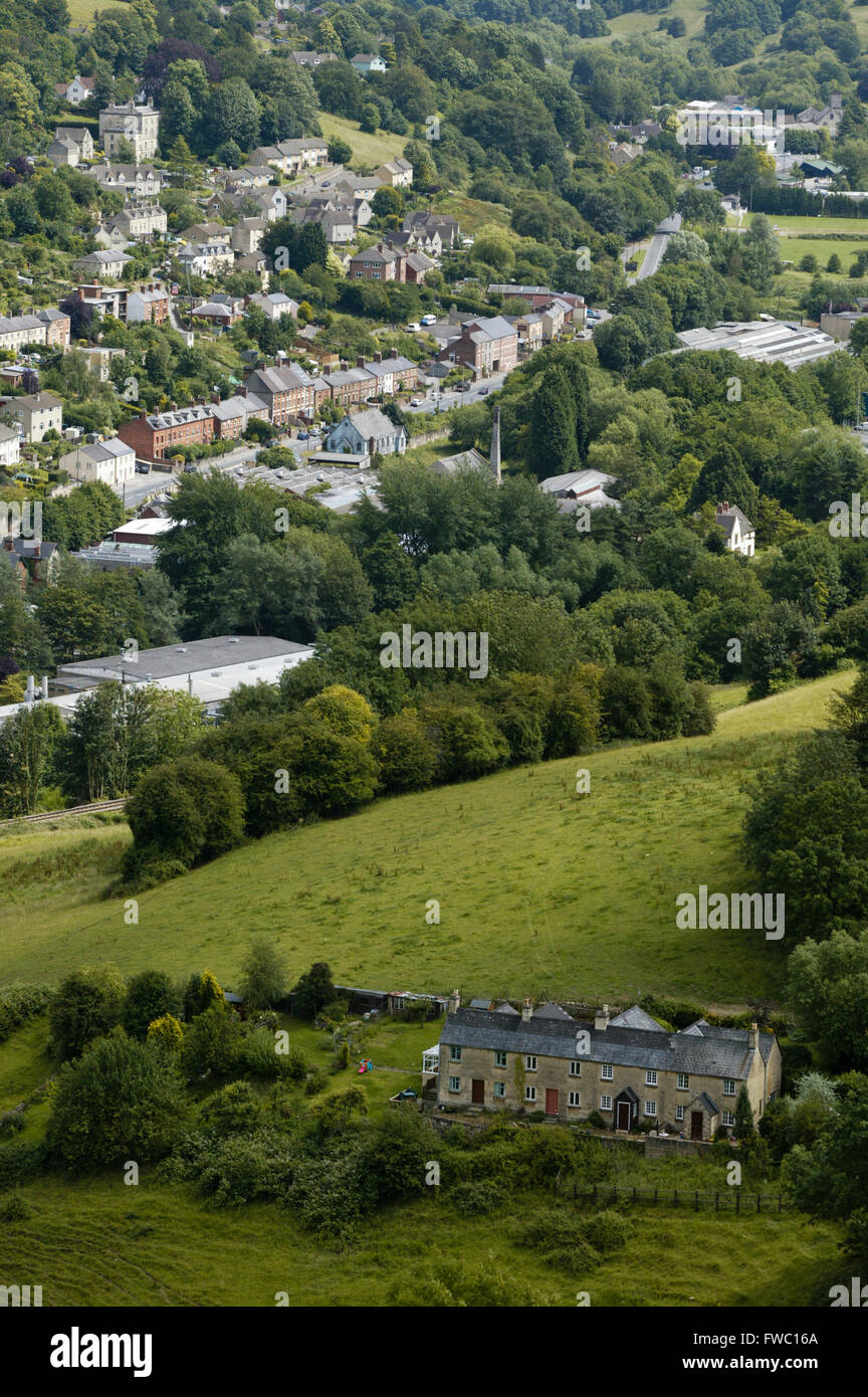 A view of the valleys of Stroud in Gloucestershire, Uk showing some of ...