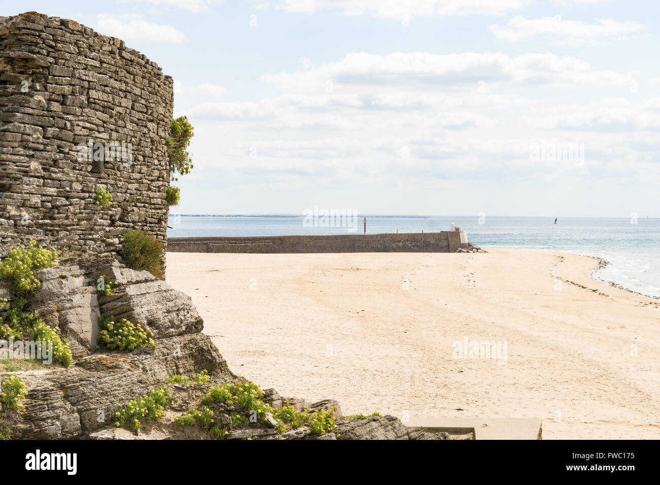 the empty Beach of Barneville Carteret, France, Normandy Stock Photo ...