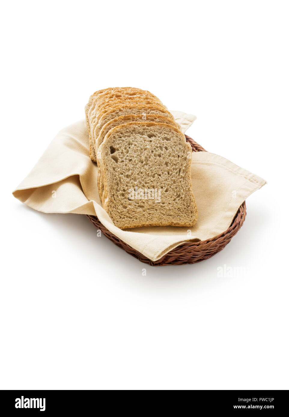 Toast bread in a basket Stock Photo - Alamy