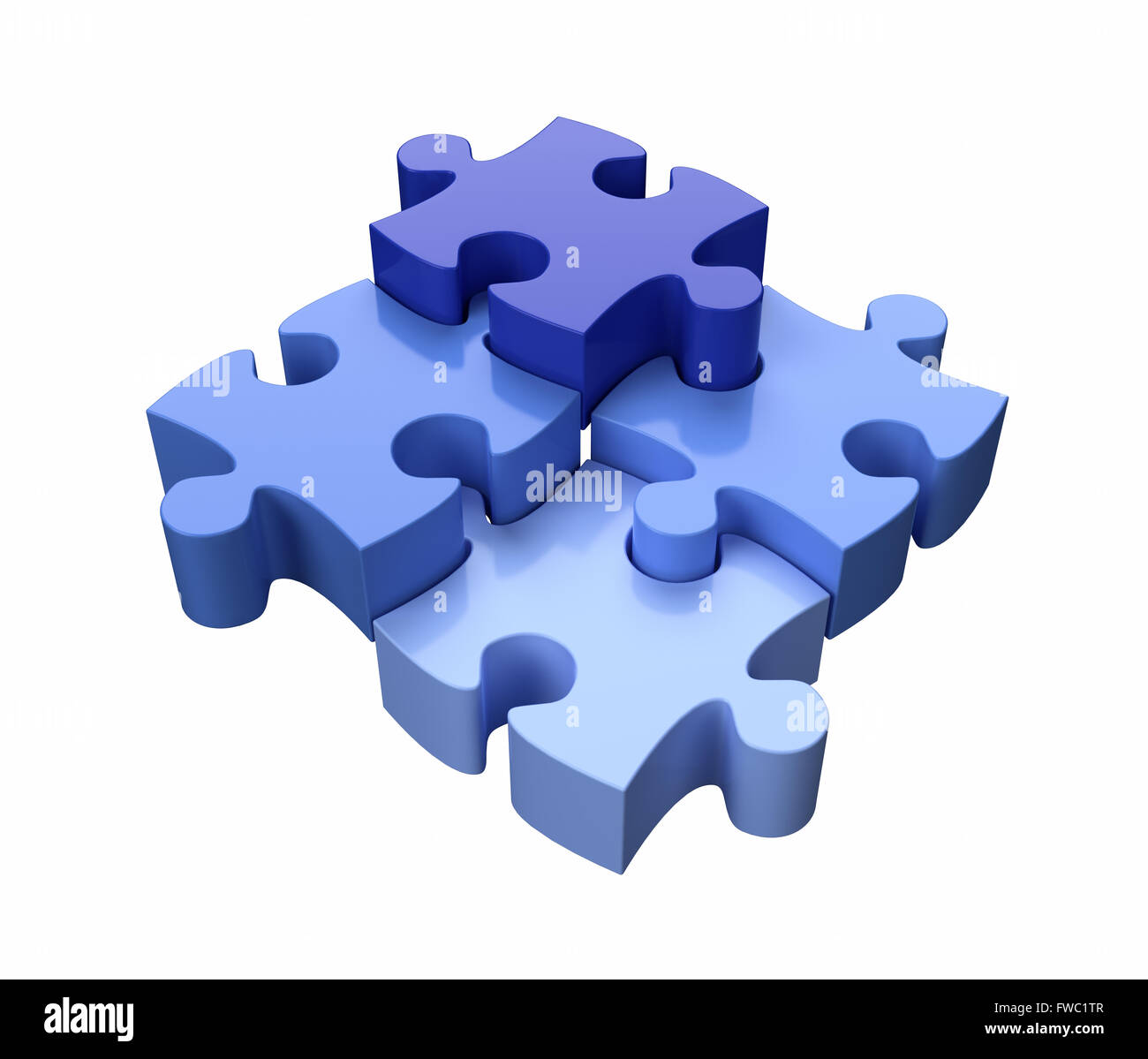 Four Jigsaw Puzzle Pieces Blue on White Background Stock Photo ... Four Jigsaw Puzzle Pieces Blue on White Background Stock Photo ...
