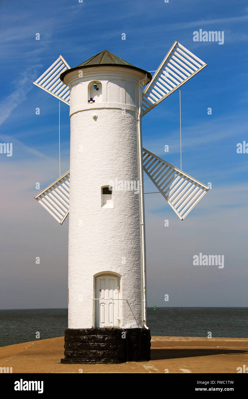 Lighthouse windmill in Swinoujscie, Baltic Sea, Poland Stock Photo - Alamy