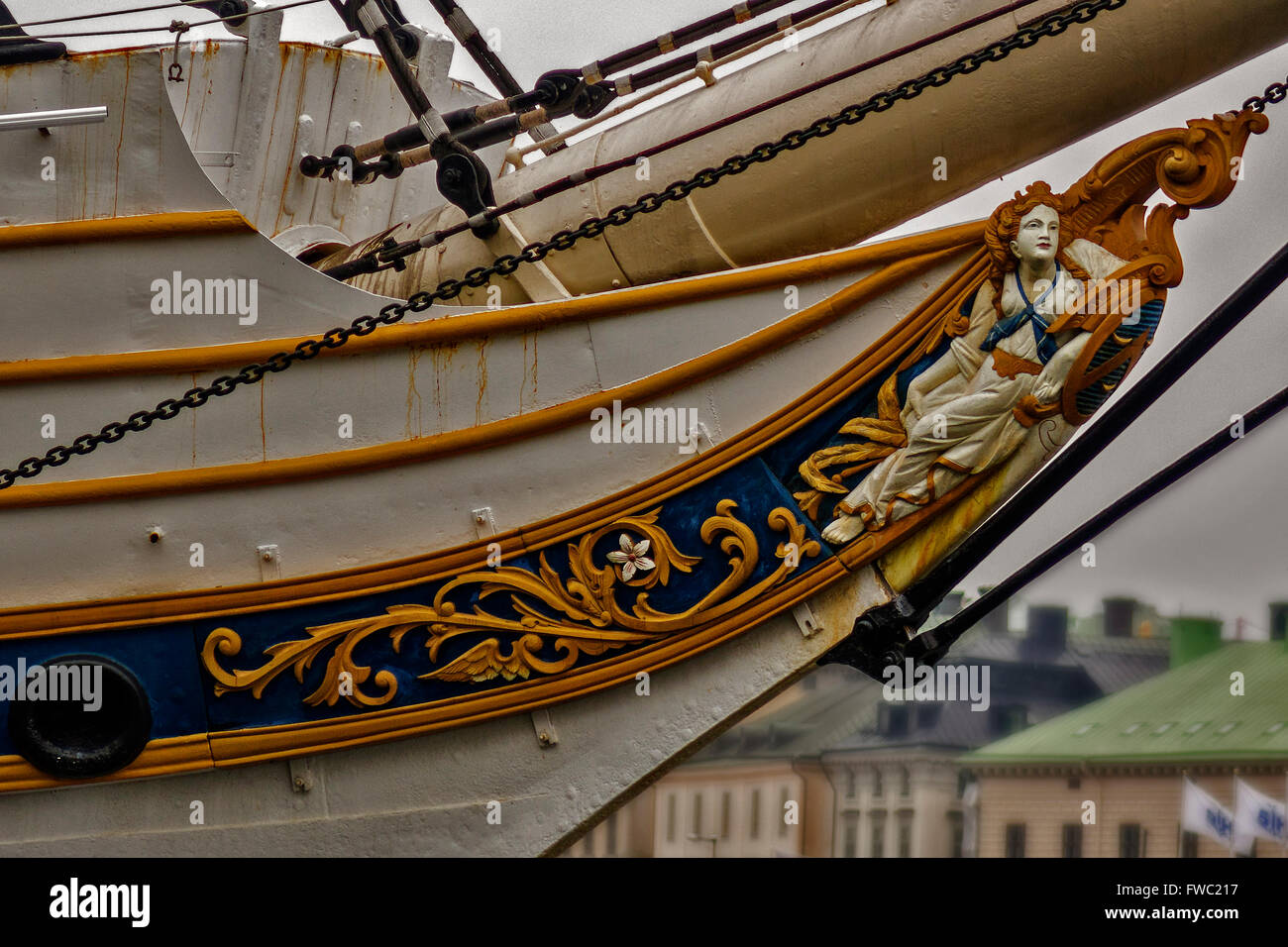Hostel Ship Af Chapman Figurehead Stockholm Harbour Sweden Stock Photo ...
