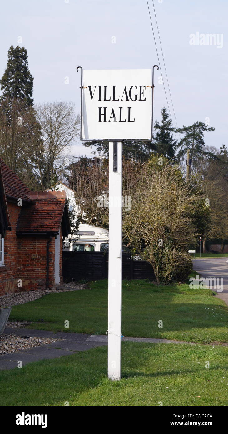 Village Hall sign, Newport, Essex, UK Stock Photo - Alamy