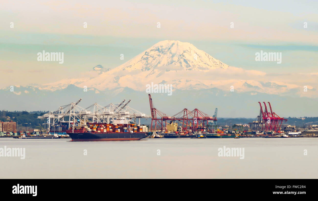 Port of Seattle in Washington Stock Photo - Alamy