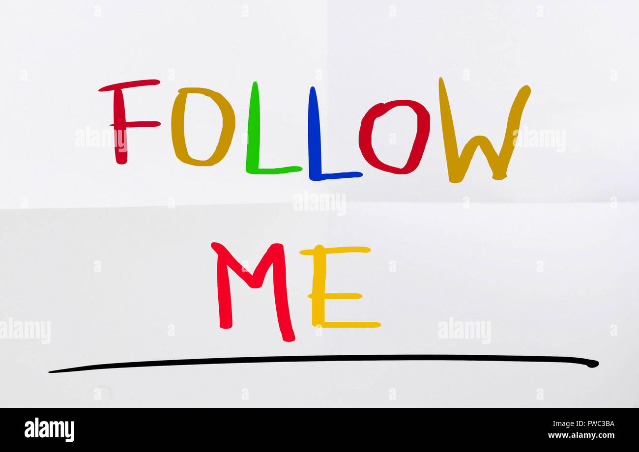 Follow Me Concept Stock Photo - Alamy