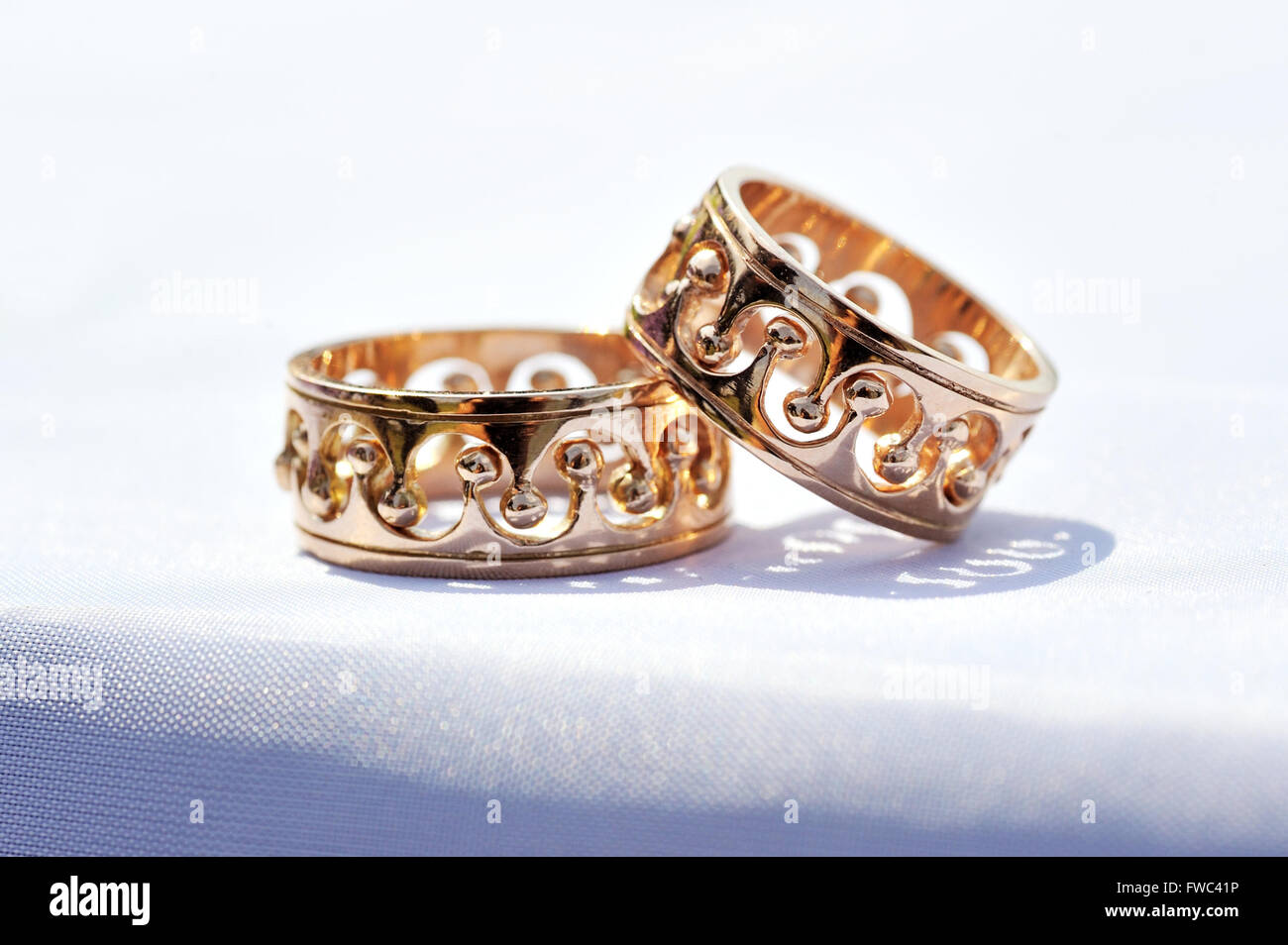 two beautiful wedding rings Stock Photo - Alamy