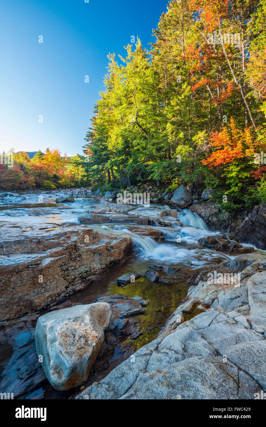 The Swift River plunges into Rocky Gorge, White Mountain National ...