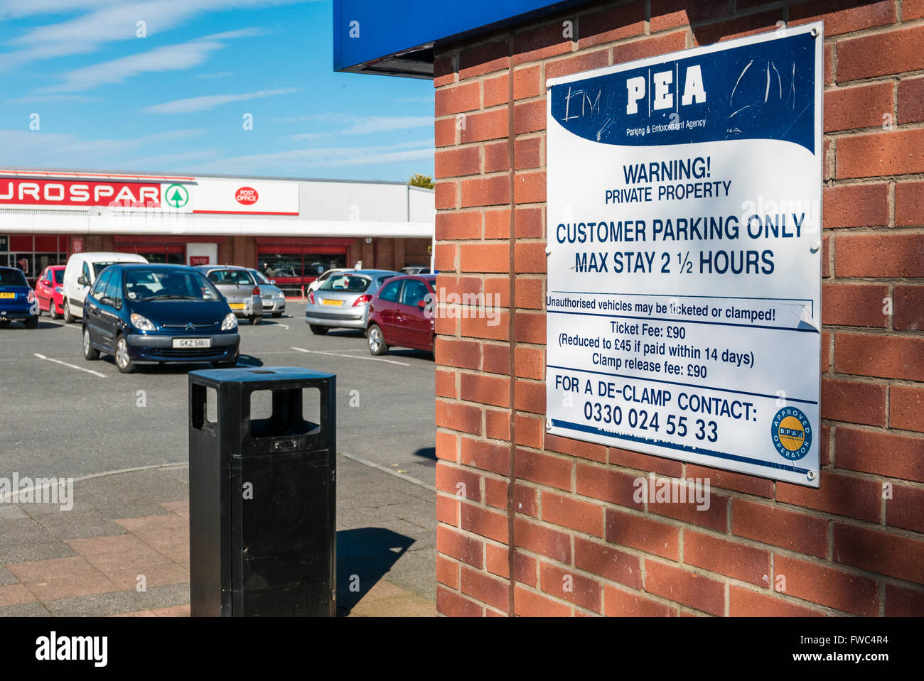 Parking Enforcement sign at a private carpark at a local shopping ...