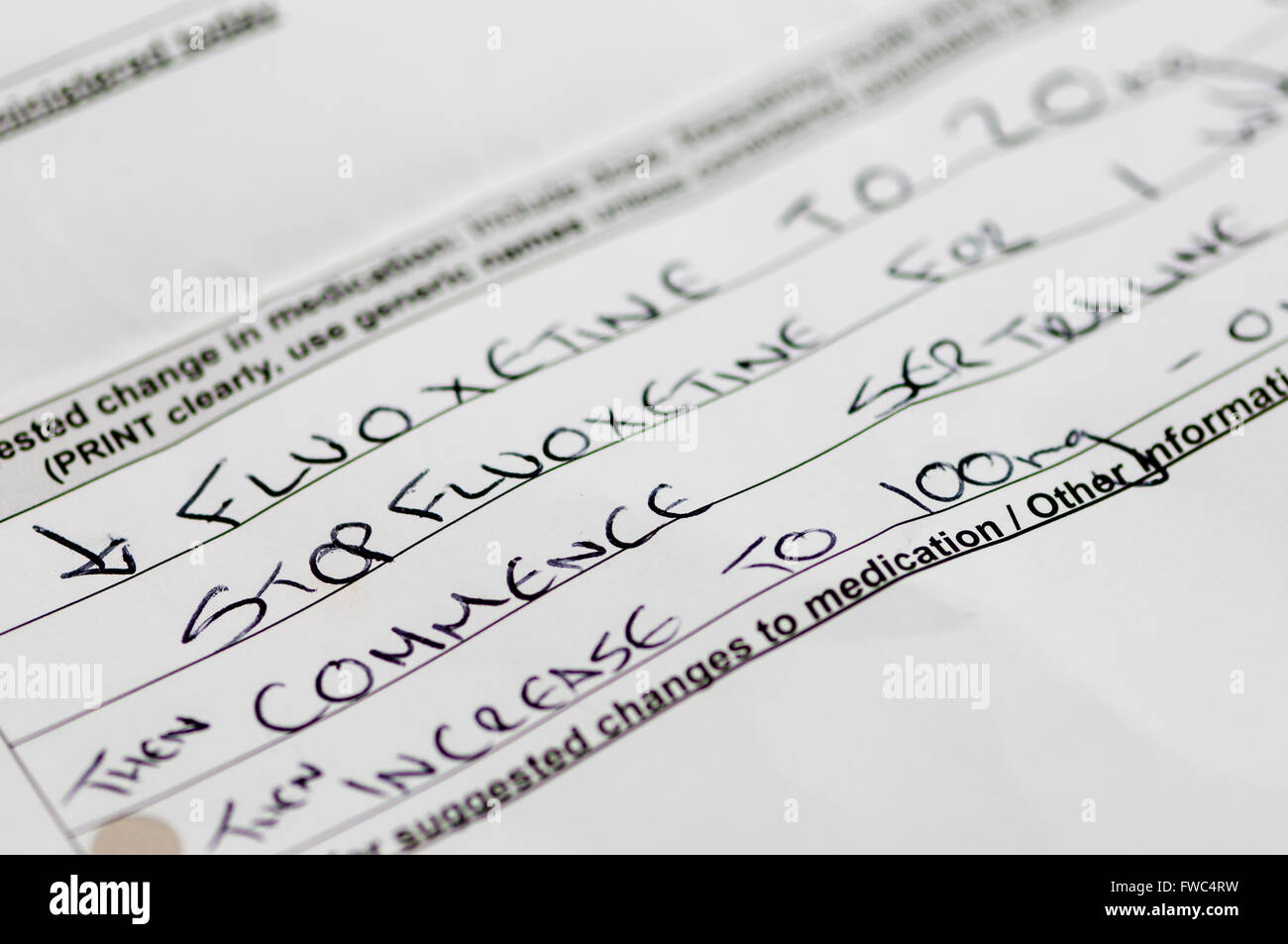 Doctor's instructions to change SSRI antidepressant medication from ...