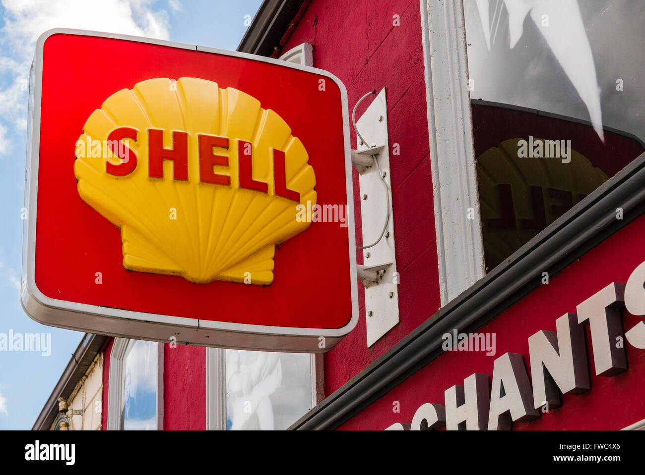 Shell petrol gas sign on the wall of a petrol gas station Stock Photo ...