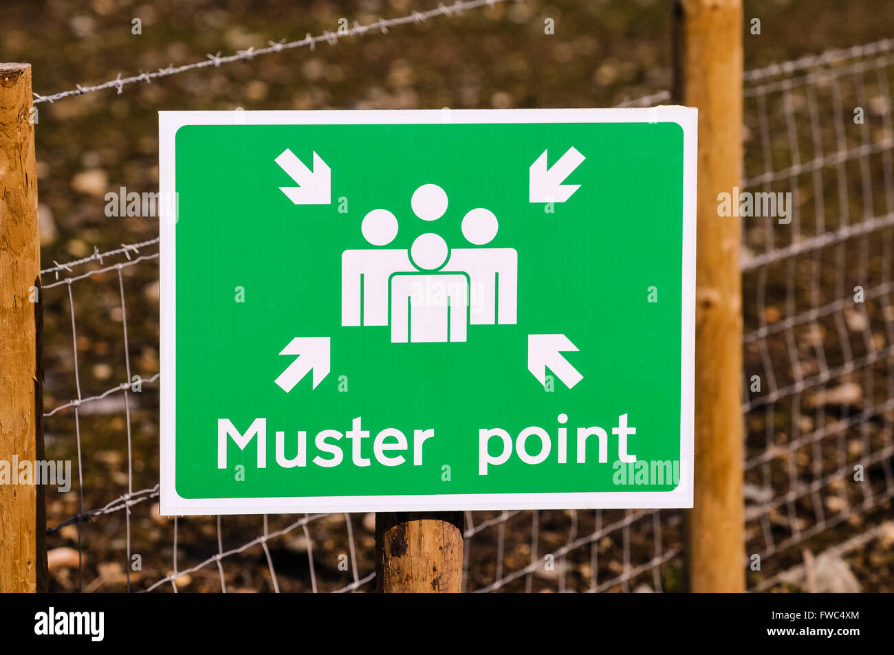 Emergency muster point on a construction site Stock Photo - Alamy