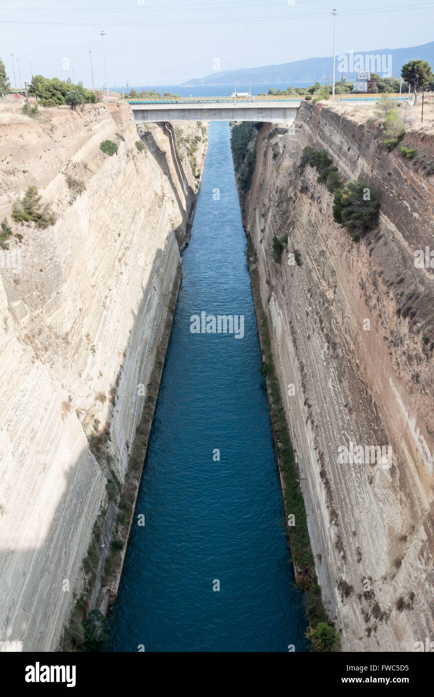 Corinth Canal Bridge Greece Stock Photo - Alamy
