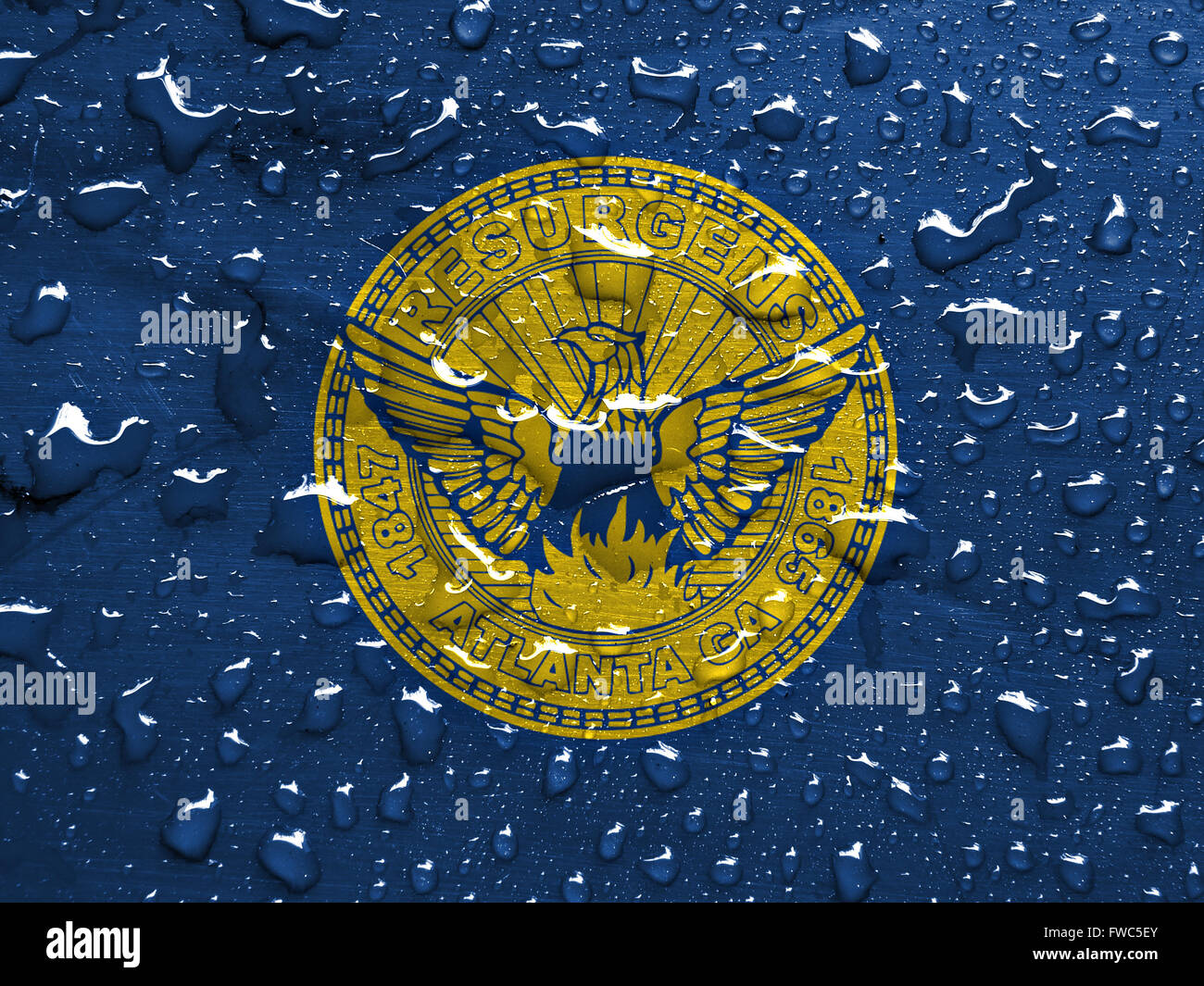 flag of Atlanta with rain drops Stock Photo - Alamy