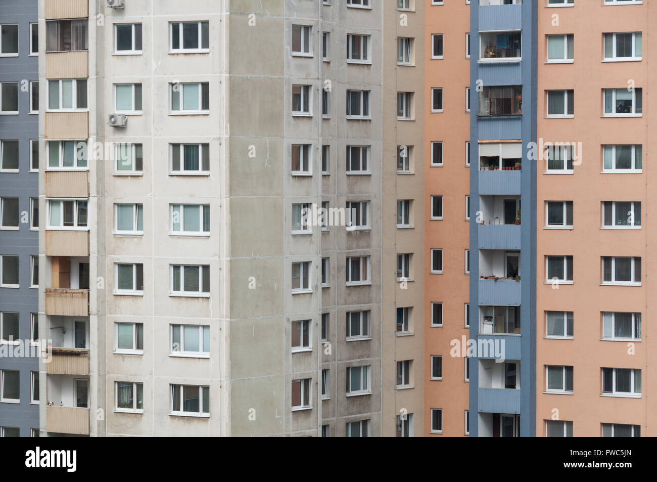 Detail of an apartment block tower in Petrzalka, Bratislava, Slovakia ...