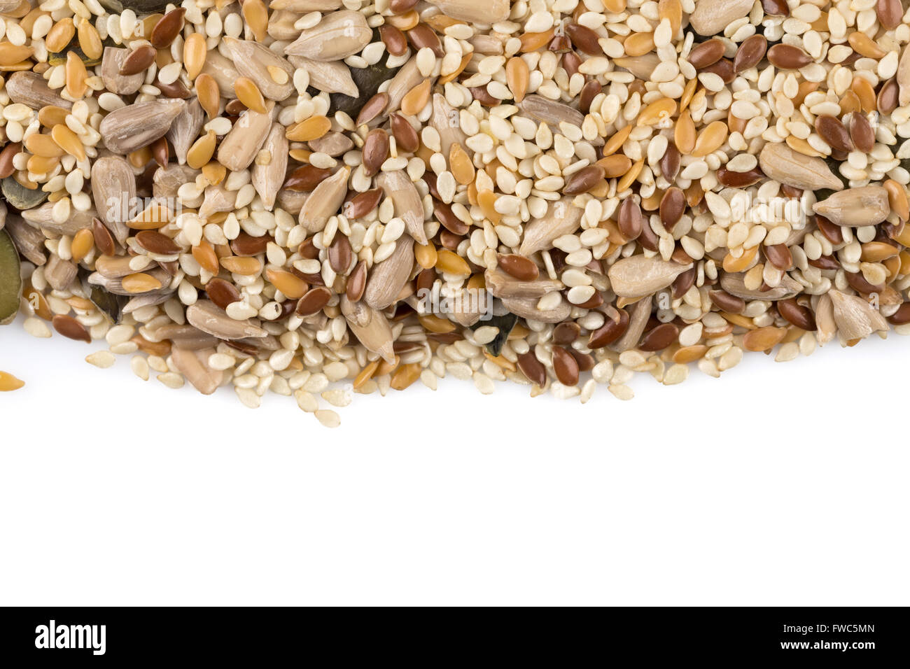 Healthy seeds mix close up shot on white background Stock Photo - Alamy