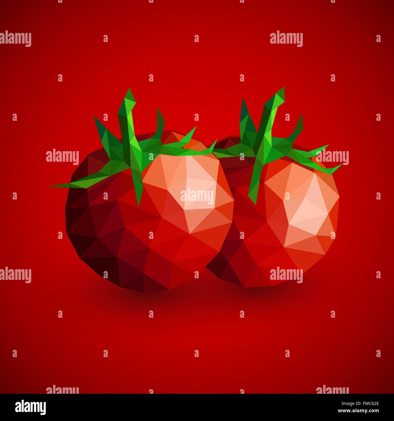 Tomato plants healthy vegetables geometric illustration Stock Vector ...