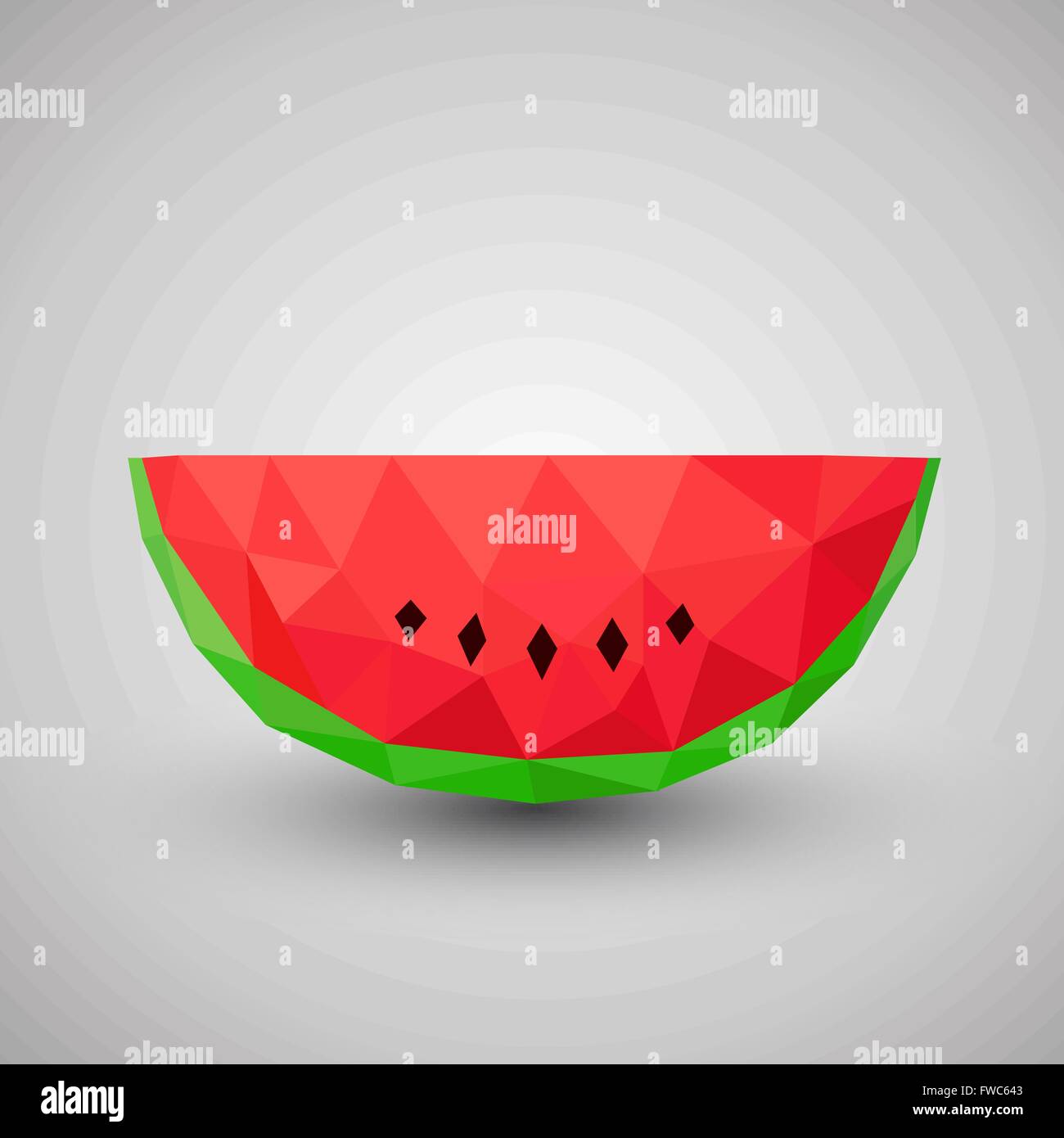 Watermelon healthy fruit Geometric illustration Stock Vector Image ...