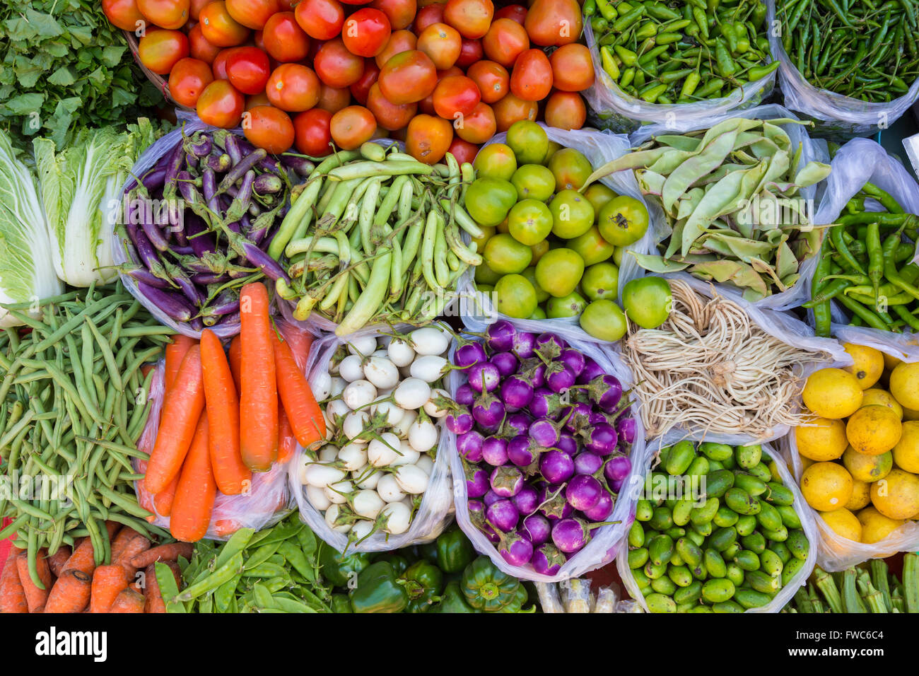Colorful fresh fruits and vegetable Stock Photo - Alamy