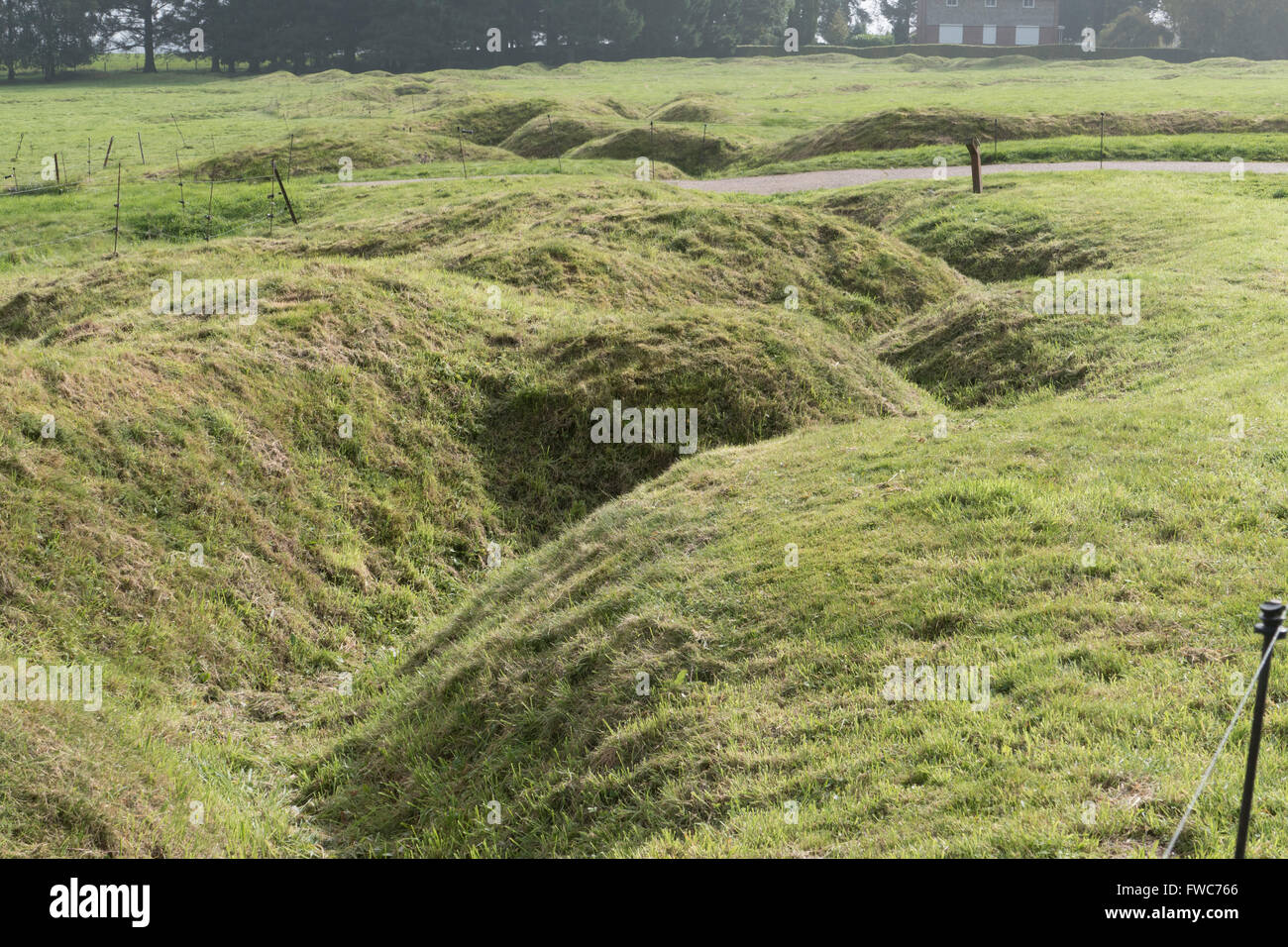 Remains of German army trenches used during The Battle of the Somme in ...