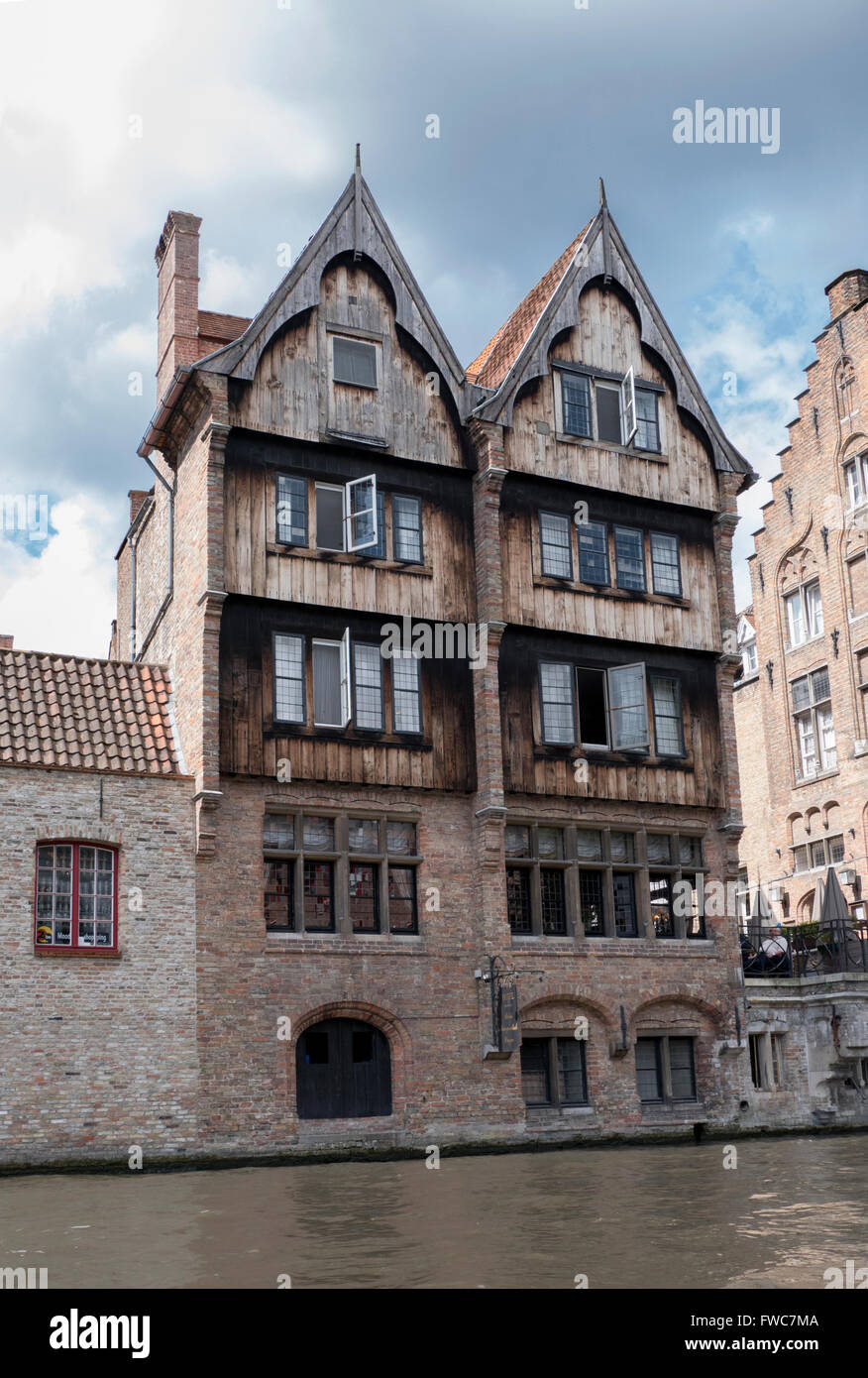 Medieval buildings in Bruges / Brugge. Bourgoensch Hof Hotel. Belgium ...