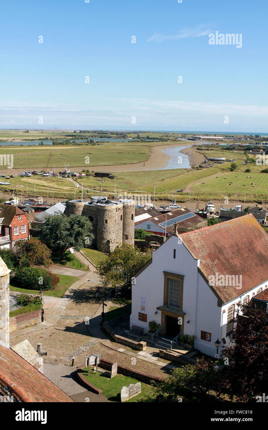View from the Church Tower of St Mary the Virgin. Rye Methodist church ...