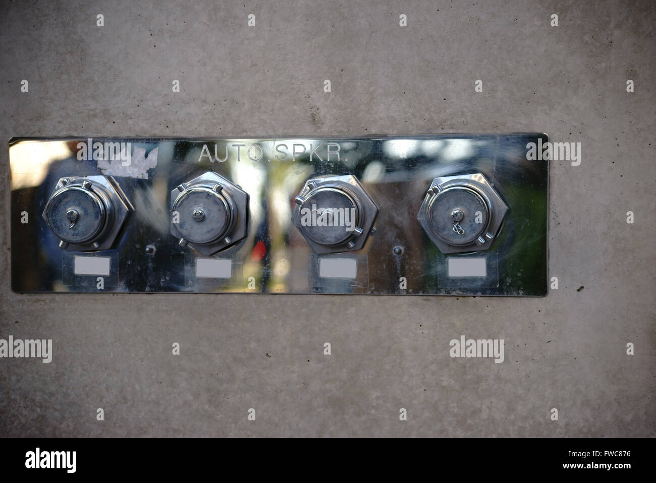 Chromed water connections Stock Photo - Alamy