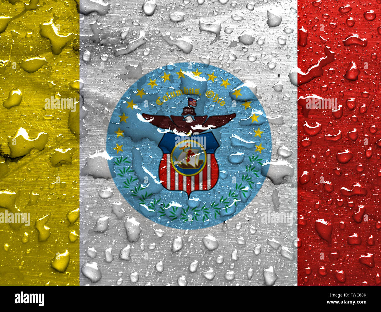 flag of Columbus with rain drops Stock Photo - Alamy
