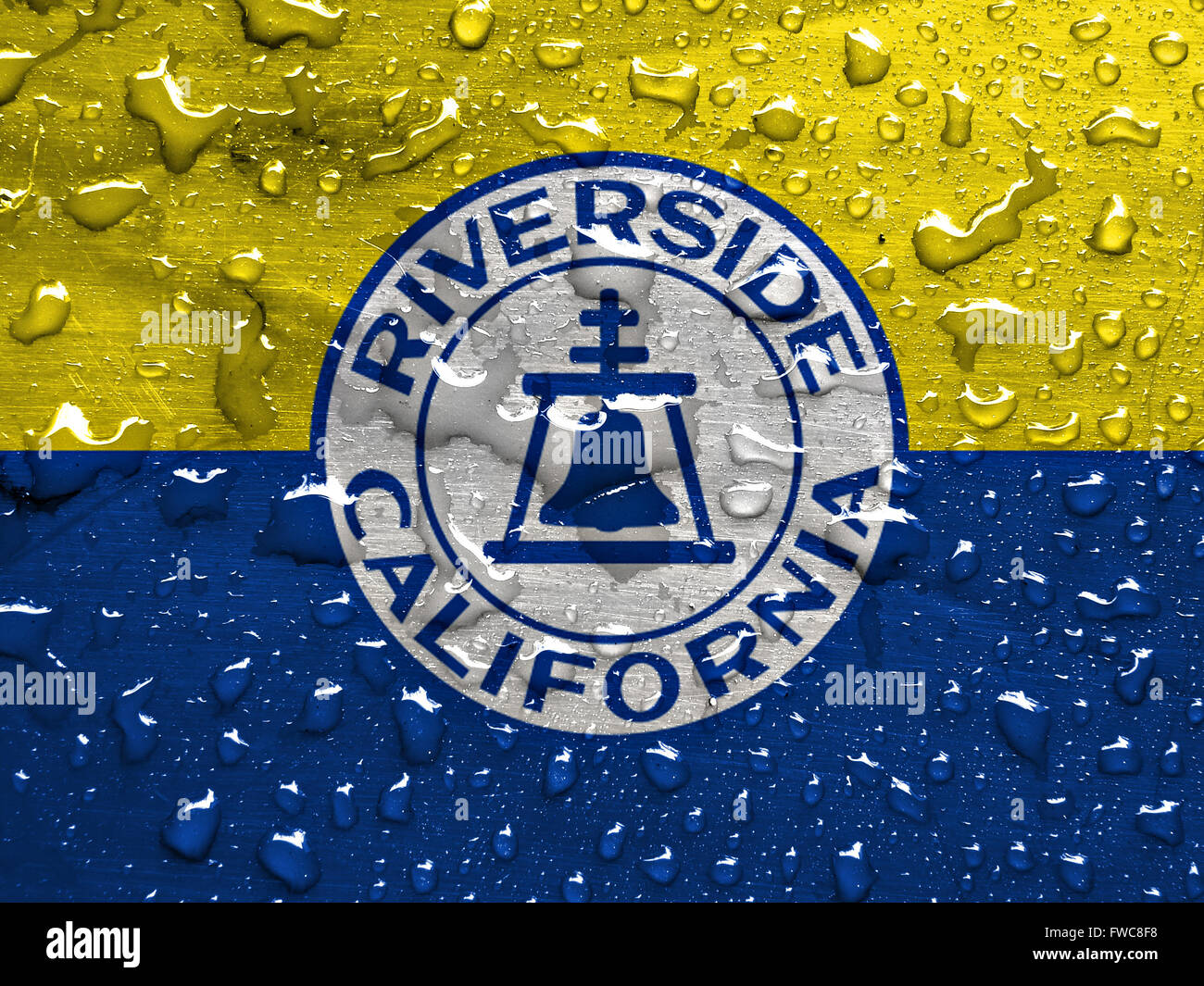 flag of Riverside with rain drops Stock Photo - Alamy