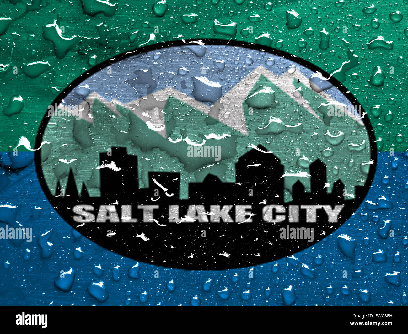 flag of Salt Lake City with rain drops Stock Photo - Alamy