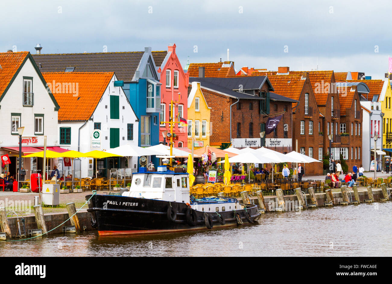 Inner harbour of Husum Stock Photo - Alamy
