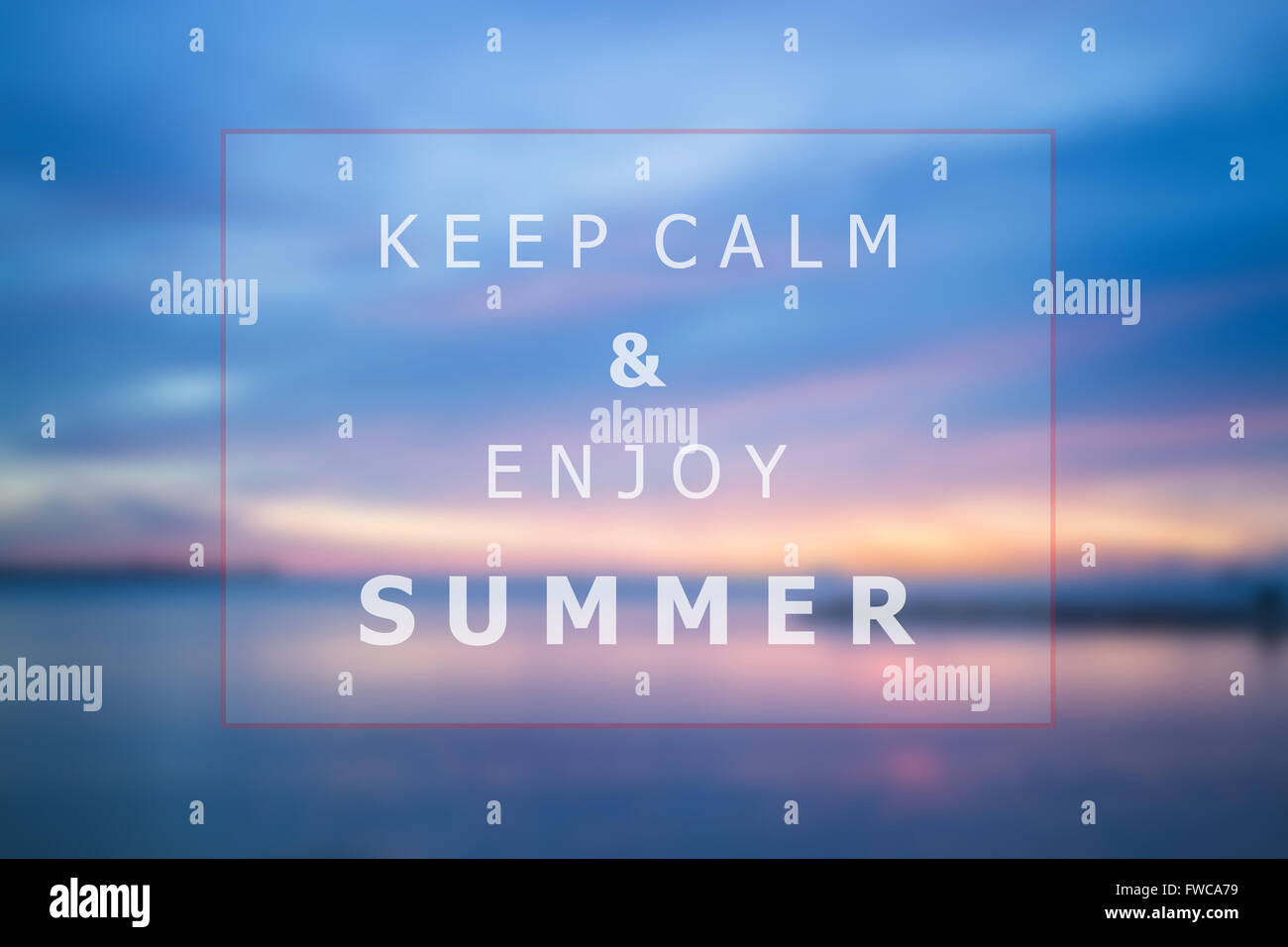 Keep calm and enjoy summer quote poster background design, stock photo ...