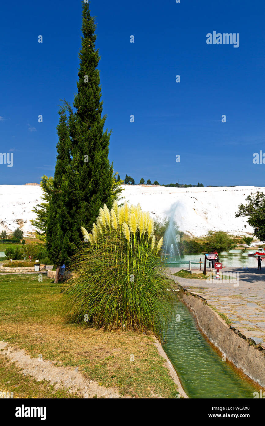 abstract in pamukkale turkey asia the old calcium bath and travertine ...