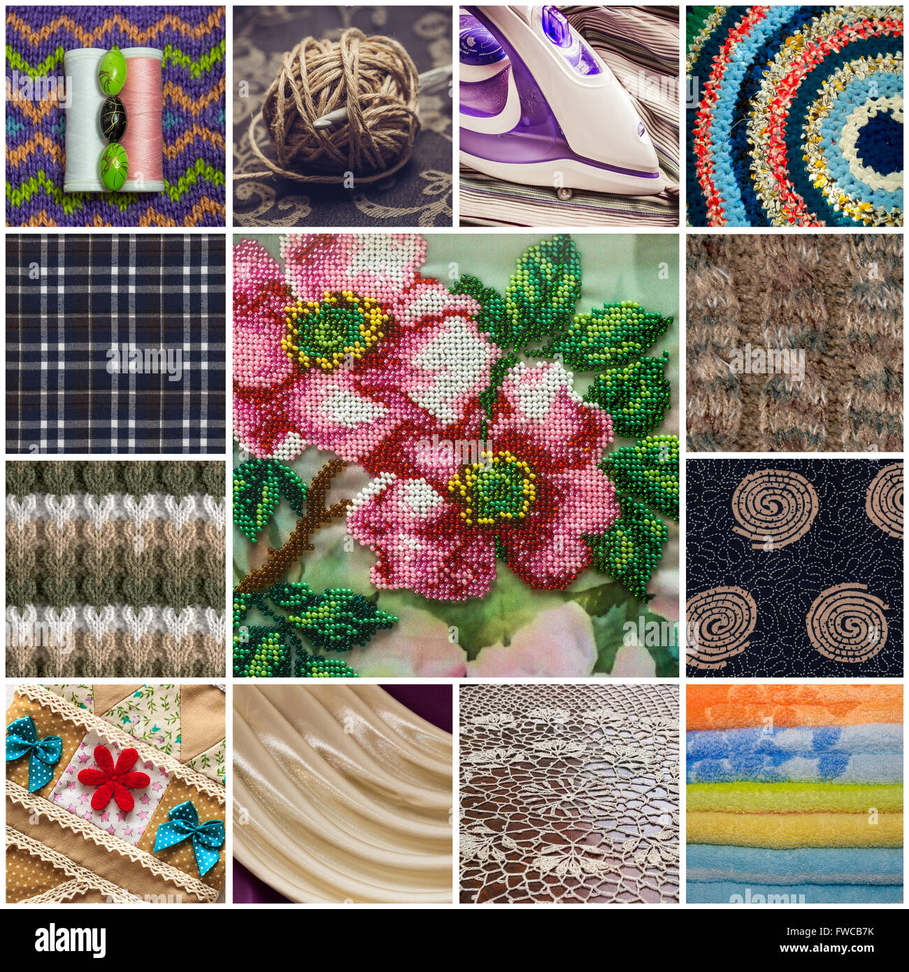 Collage with textures Stock Photo - Alamy