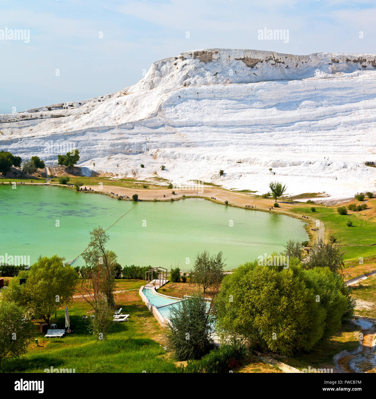 abstract in pamukkale turkey asia the old calcium bath and travertine ...