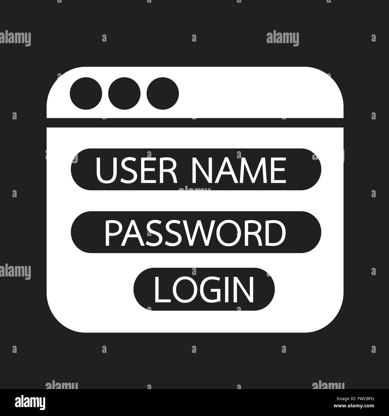 Website login form icon Stock Vector Image & Art - Alamy