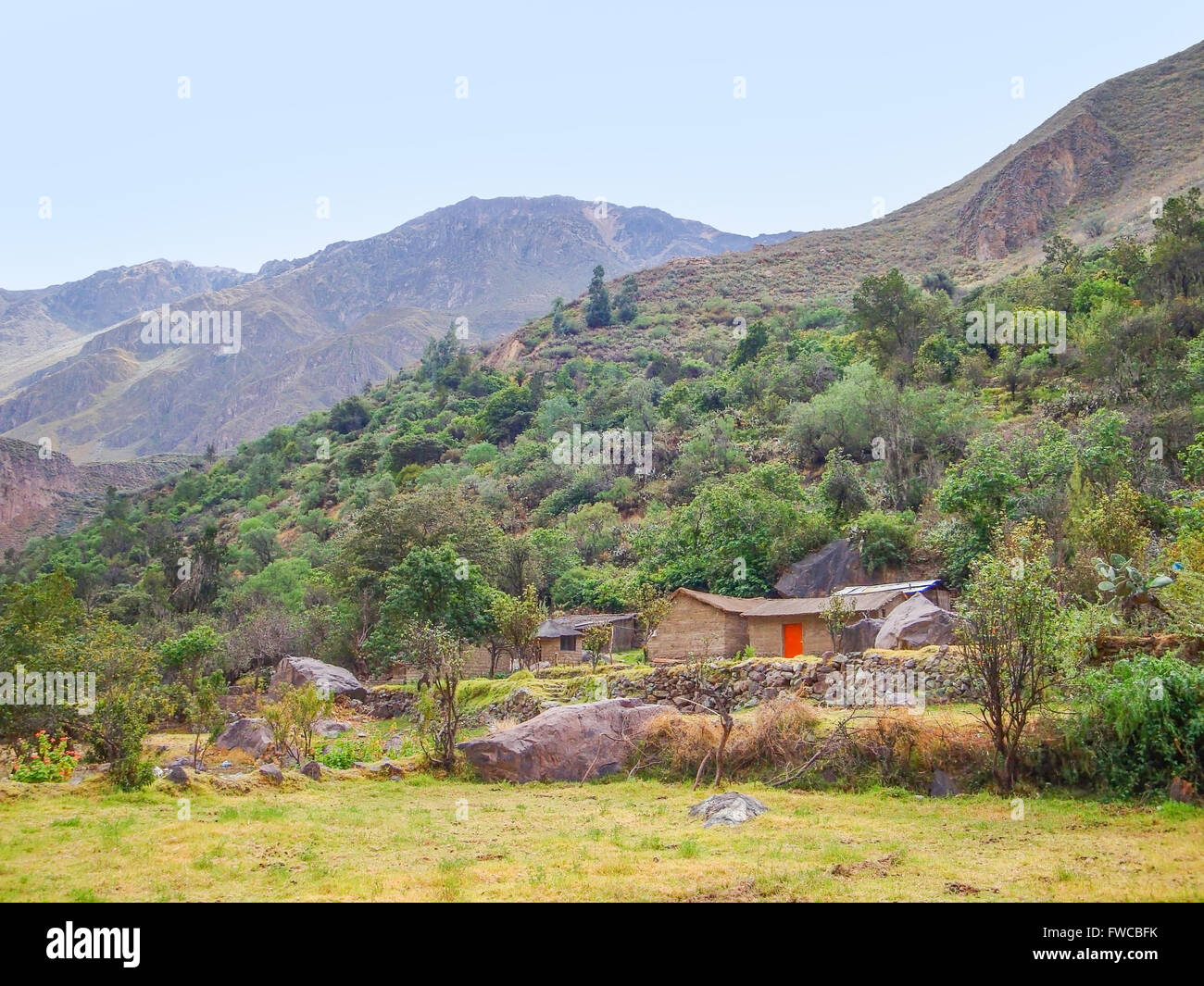 some huts at Colca Canyon in Peru ( South America Stock Photo - Alamy