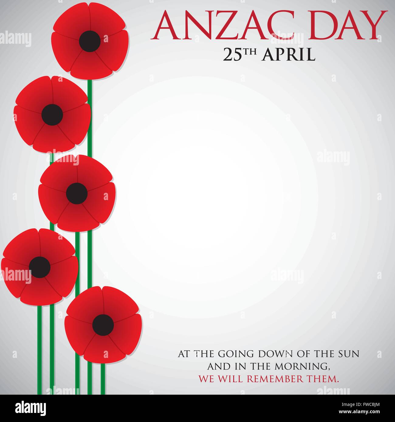 ANZAC (Australia New Zealand Army Corps) Day card in vector format ...