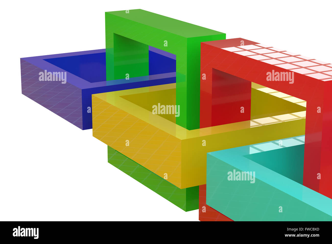 Linked squares hi-res stock photography and images - Alamy