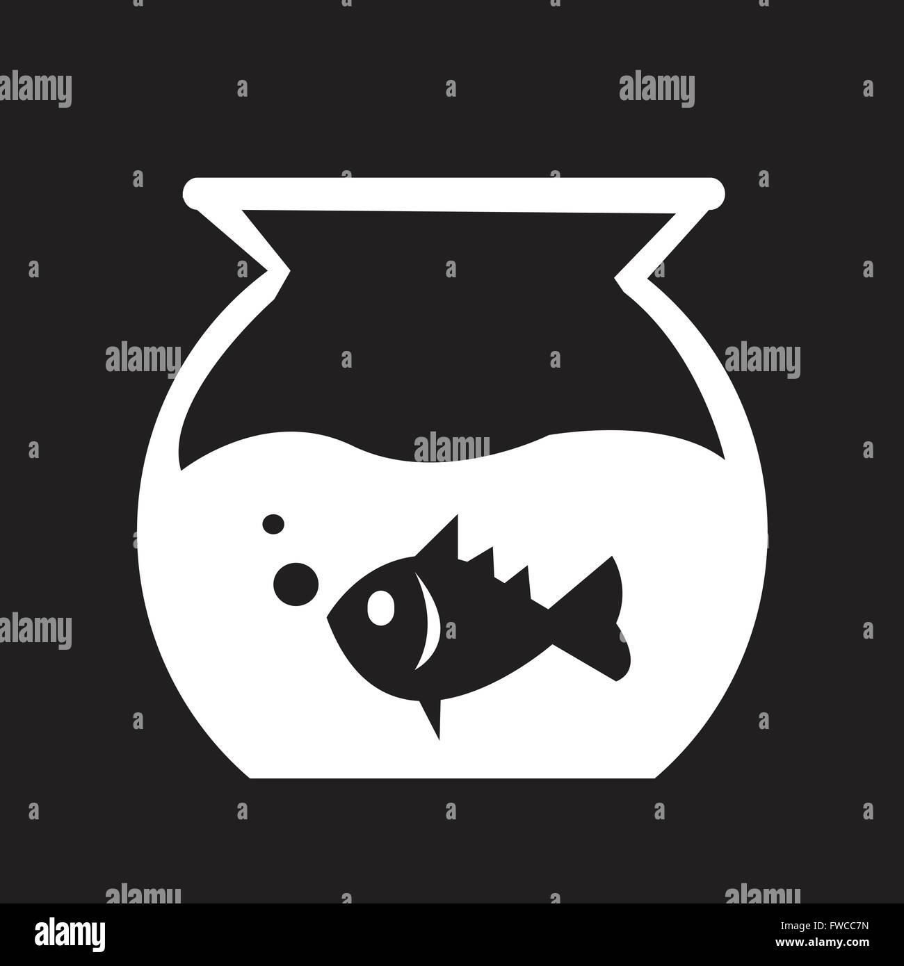 Fish Bowl Icon Stock Vector Image & Art - Alamy