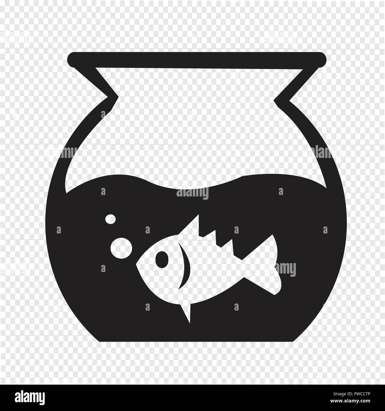 Fish Bowl Icon Stock Vector Image & Art - Alamy