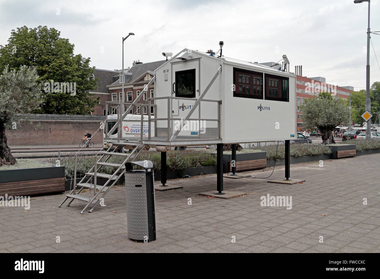 A temporary Police (Politie) CCTV unit in Amsterdam, Netherlands Stock ...