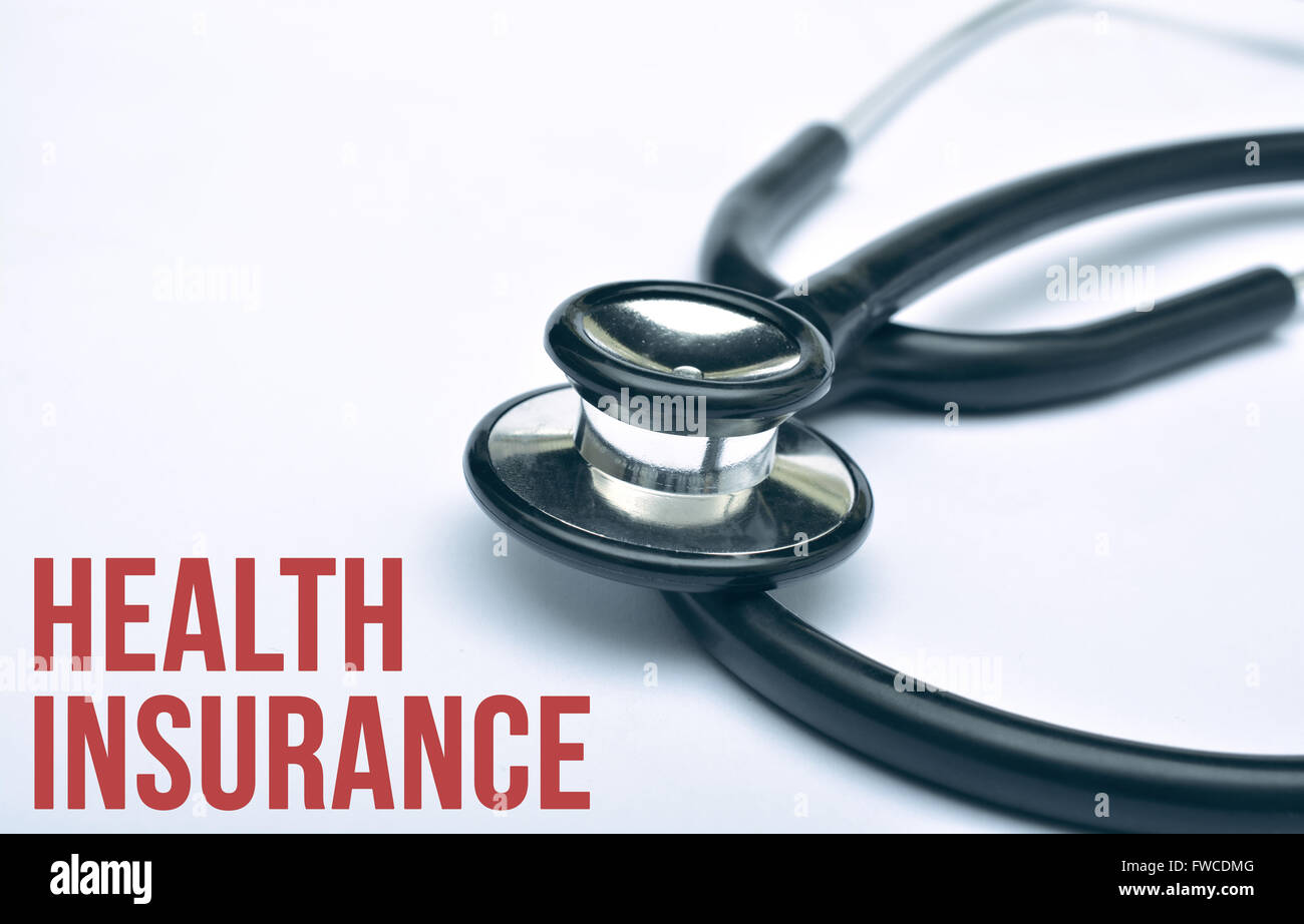 Stethoscope with health insurance word concept Stock Photo - Alamy