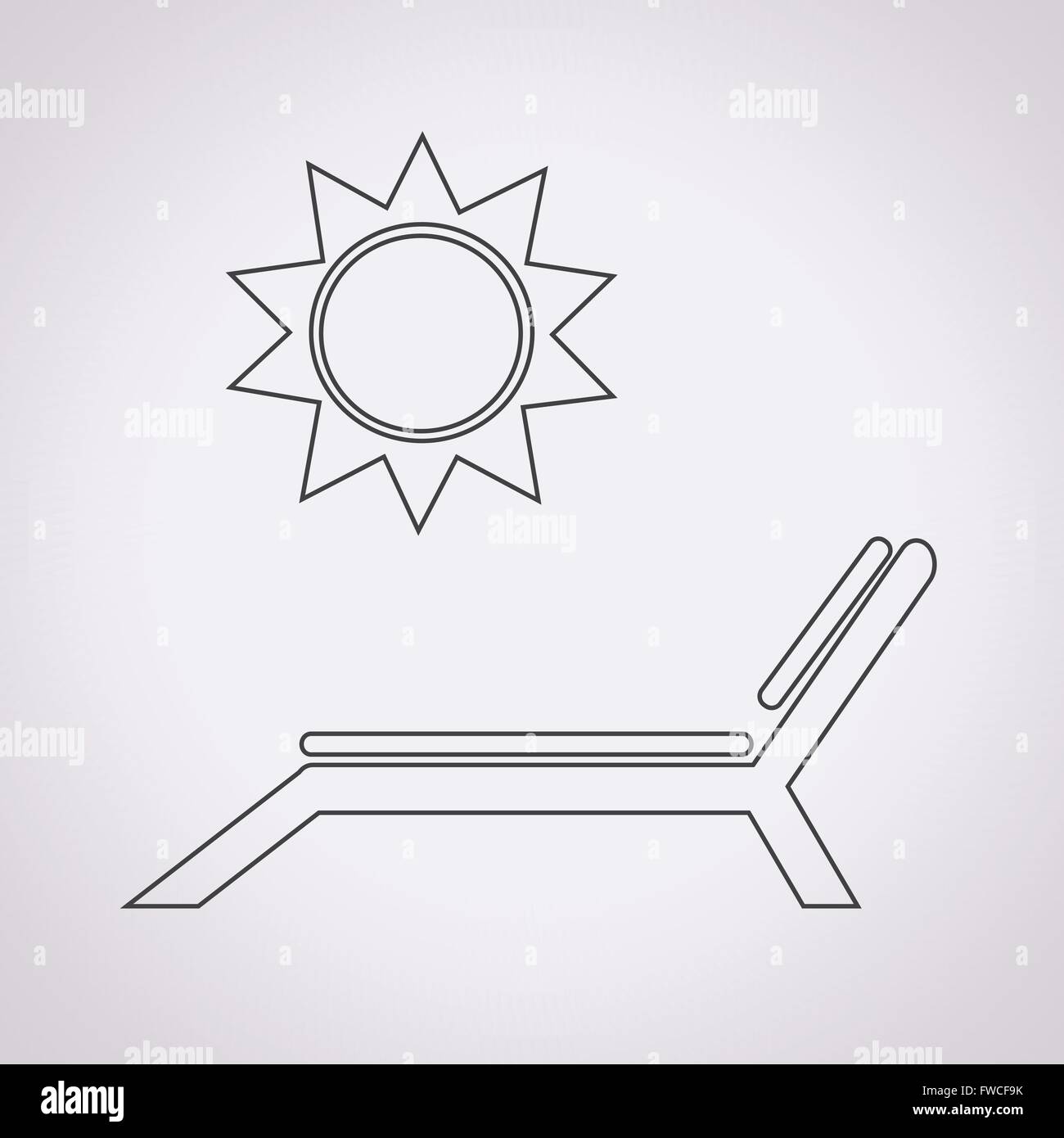 Beach chair with sun icon Stock Vector Image & Art - Alamy