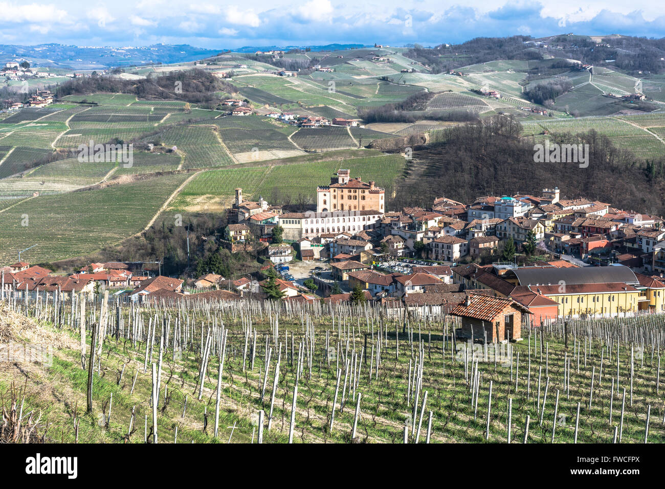 Aerial view of Barolo and its vineyards, Langhe, Italy Stock Photo - Alamy