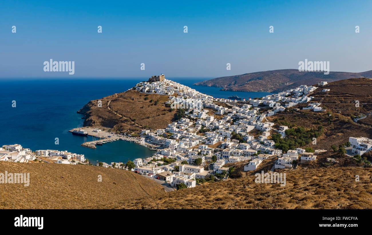 Astypalaia island view from Chora and port Stock Photo - Alamy