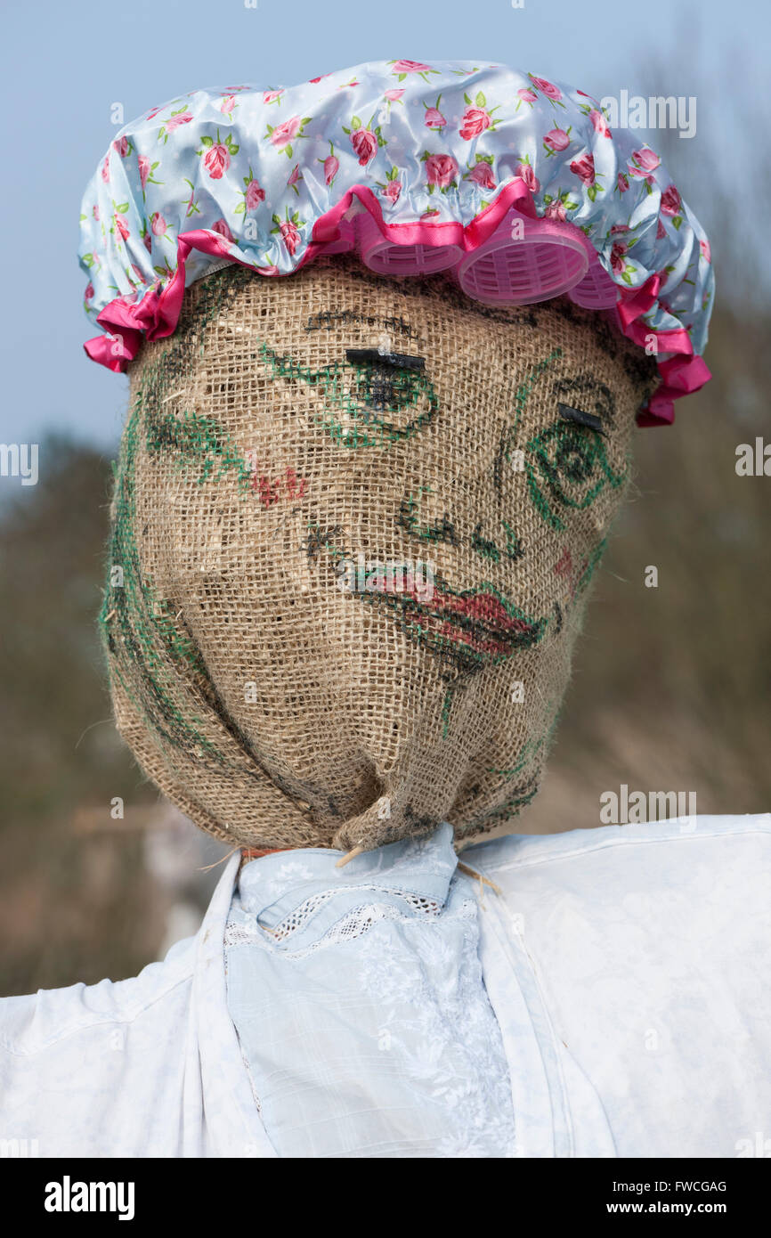 scarecrow with sacking head Stock Photo - Alamy