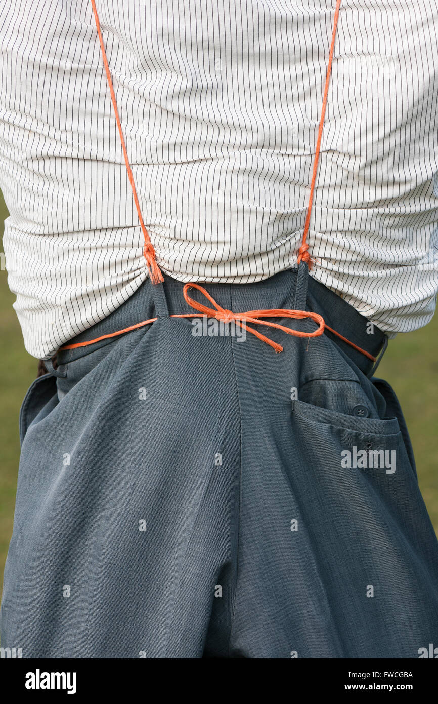 scarecrow trousers held up with string Stock Photo - Alamy