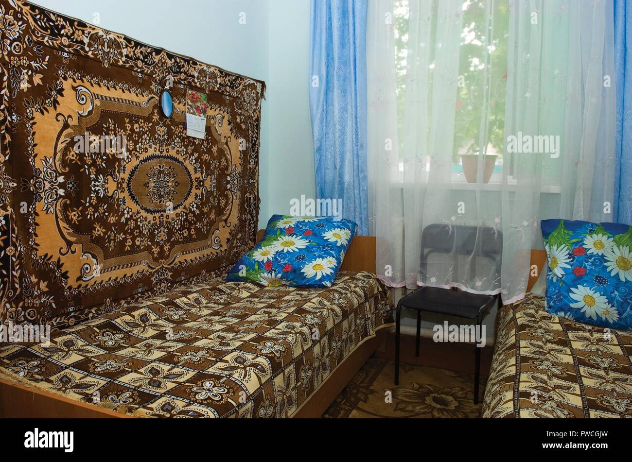 Malopolovetske, Ukraine. Room of multiple occupancy / ward at the ...