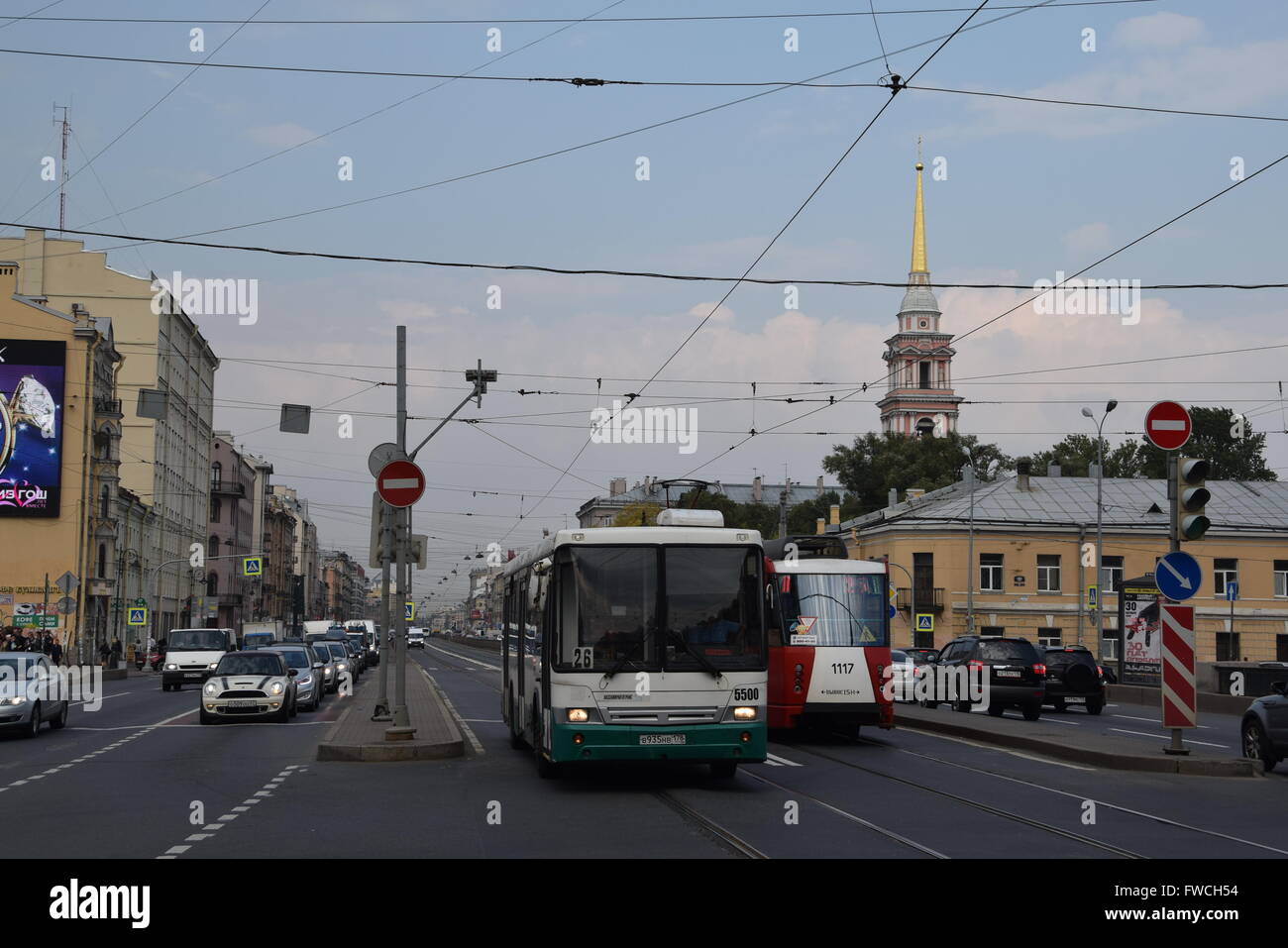 Tram and bus the centrally located public transportation segregation of ...