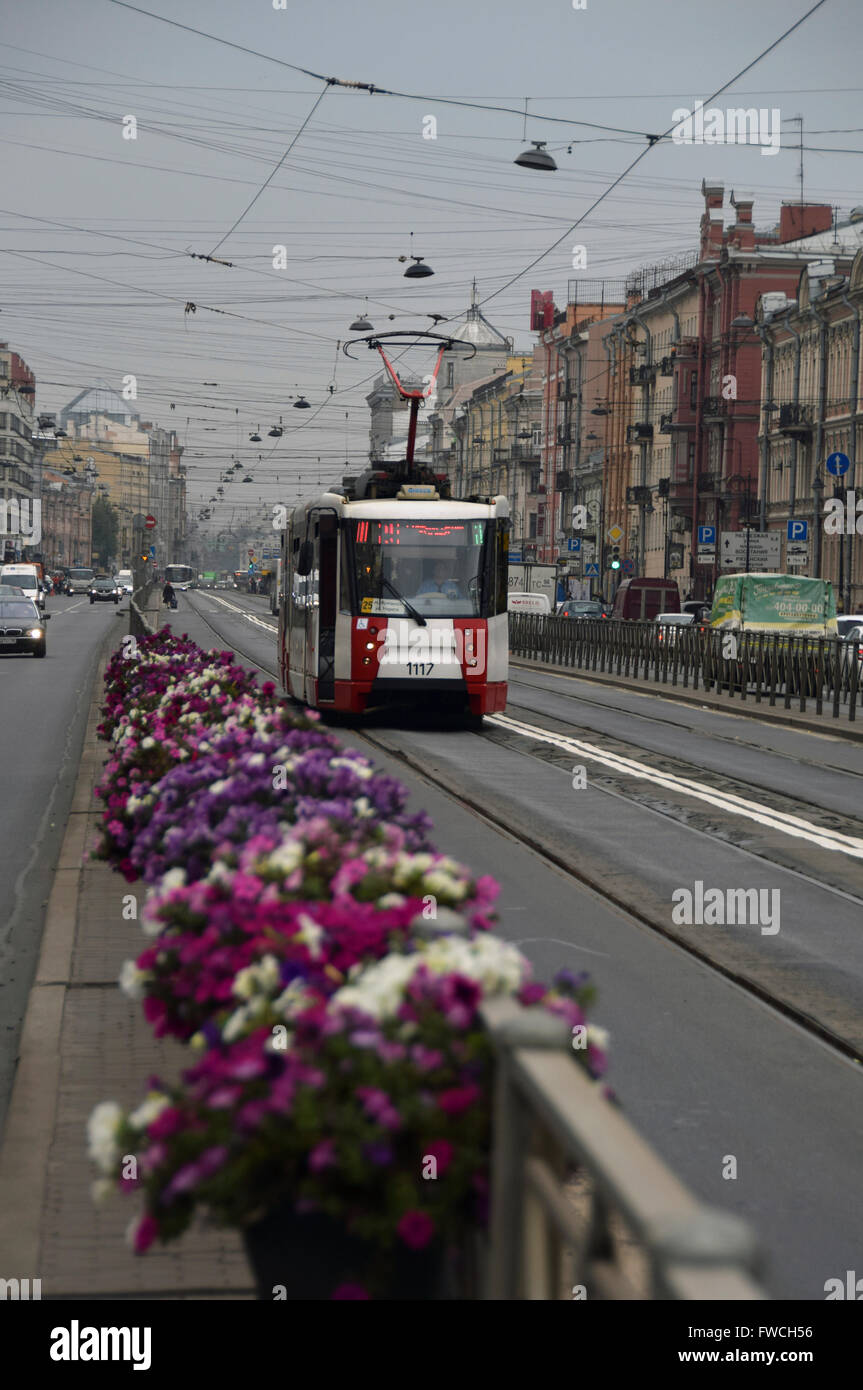 Tram on route 25 at the centrally located public transportation ...